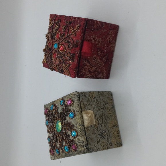 Accents | Vintage Handmade Sequin Satin And Jeweled Set Of Trinket ...